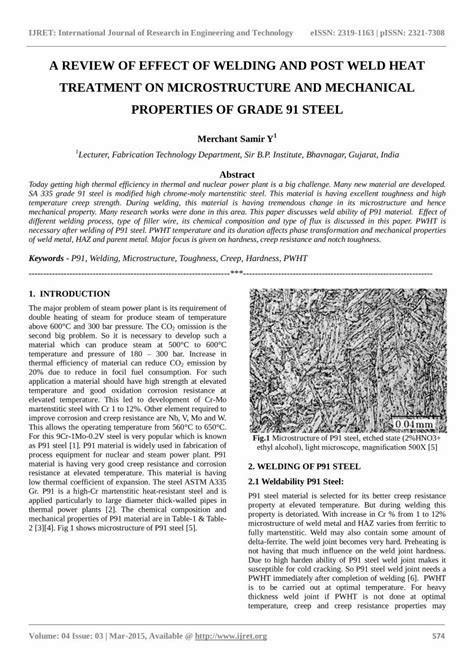 Pdf A Review Of Effect Of Welding And Post Weld Heat Treatment On