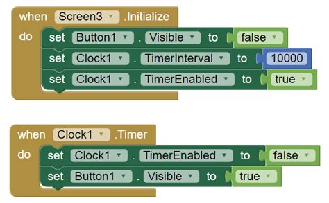Making Your Button Visible After 10 Seconds MIT App Inventor Help