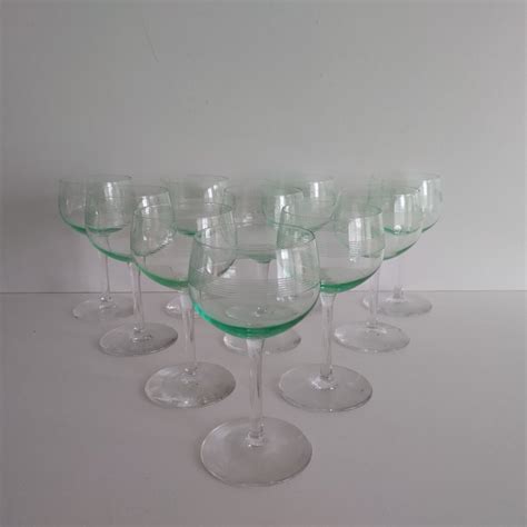 Art Deco Wine Glasses Uranium Glass 10 Art Deco Uranium Glass