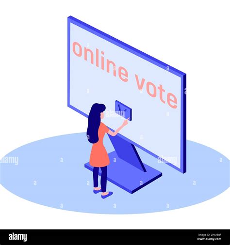 Illustration Of Woman And Computer Monitor On White Background Online