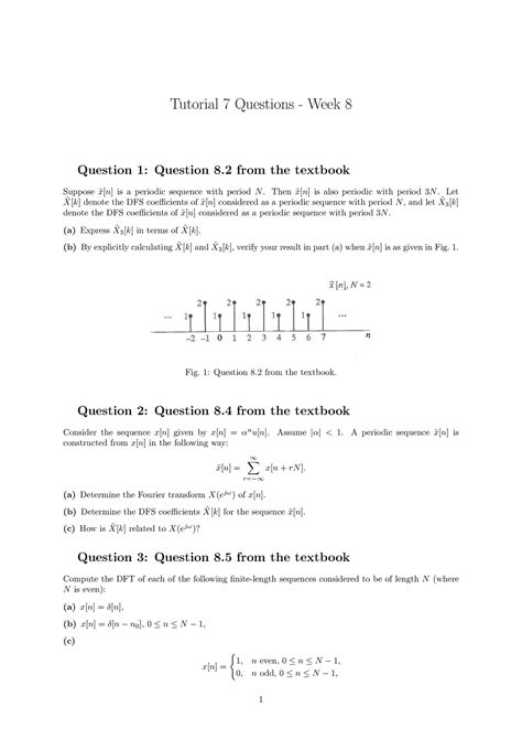 Tutorial 7 Questions 2021 Tutorial 7 Questions Week 8 Question 1 Question 8 From The