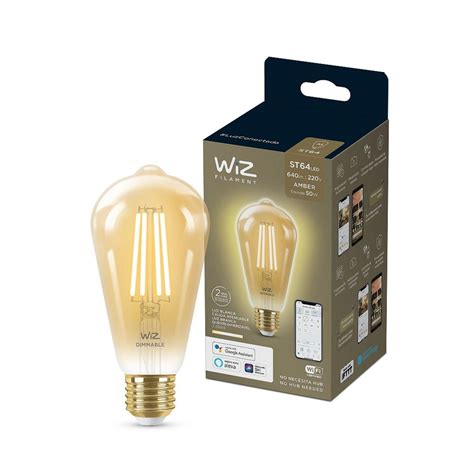 Ripley LAMPARA WIZ AMARILLO FOCO LED INTELIGENTE FILAMENTO PERA VINTAGE ST W