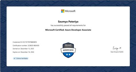 Saumya Pateriya On Linkedin Azuredeveloper Microsoftcertification