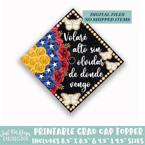 Printable Grad Cap Topper Diy Graduation Cap Topper Venezuelan Flag