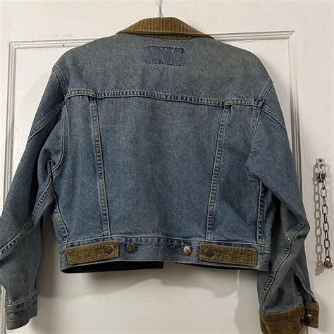 Vintage Denim Jacket Corduroy Collar And Detail Depop