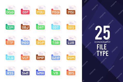 Premium Vector 25 File Type Flat Icon Pack Vector Illustration