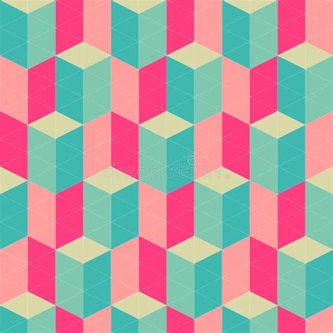 Abstract Retro Geometric Seamless Pattern Stock Illustration