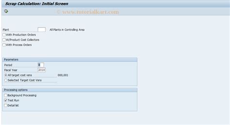 KKSR SAP Tcode Scrap Engineer To Order C