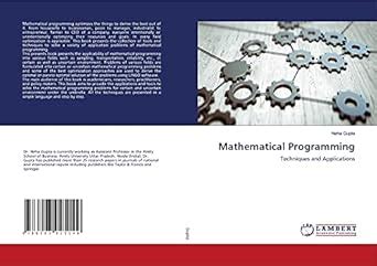 Mathematical Programming Techniques And Applications Amazon Br