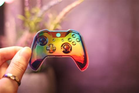 Holographic Video Game Controller Sticker Personalized Rainbow Decal