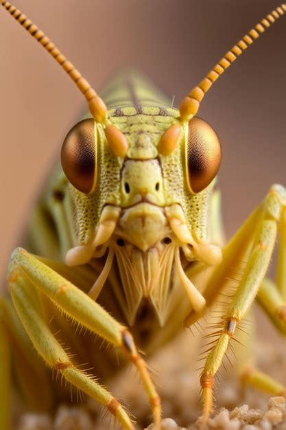 Premium Ai Image Macro And Micro Photography Horned Grasshopper