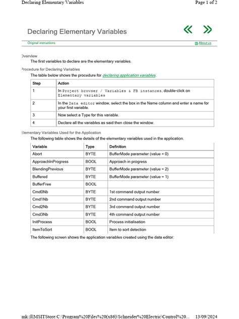 Declaraciòn De Variables Elementales Pdf
