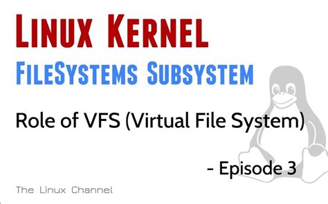 Linux Kernel Filesystems Sub System Role Of Vfsvirtual File System