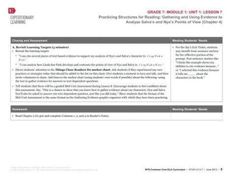 Grade 7 Module 1 Unit 1