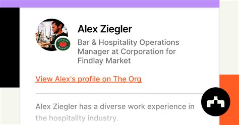 Alex Ziegler Bar And Hospitality Operations Manager At Corporation For