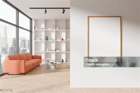 세련된 집 거실 인테리어 소파와 창문 근처 선반 모형 프레임 0명에 대한 스톡 사진 및 기타 이미지 0명 3차원 형태 가구 Istock