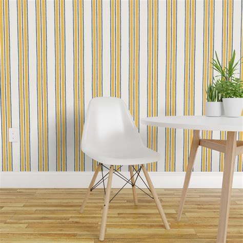 Peel And Stick Wallpaper 2ft Wide Ticking Stripe Traditional Classic