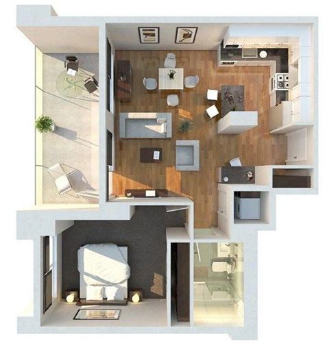 Plano De Departamento Con Balcón Modelos De Casas Interiores Diseño