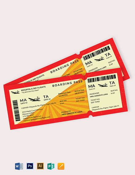 7 Boarding Pass Ticket Templates Free Downloads