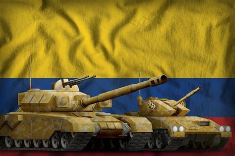 콜롬비아 탱크 세력 개념 국기 배경 3d 일러스트레이션 교통수단에 대한 스톡 사진 및 기타 이미지 교통수단 군사 기 Istock