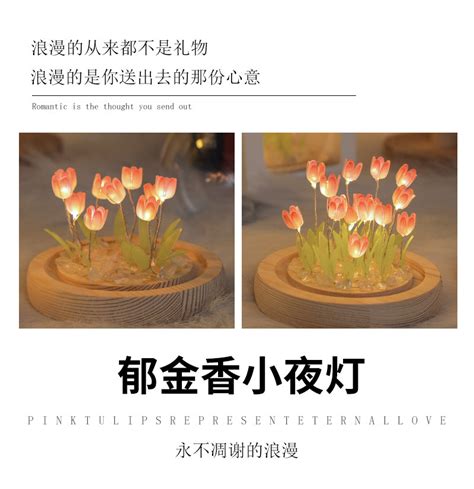 郁金香手工制作diy氛围灯摆件网红桌面小夜灯学生礼品送女友礼物 阿里巴巴