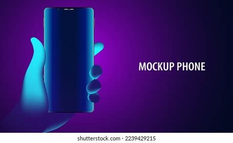 Abstract Hand Holding Phone Mockup Phone Stock Vector Royalty Free Shutterstock