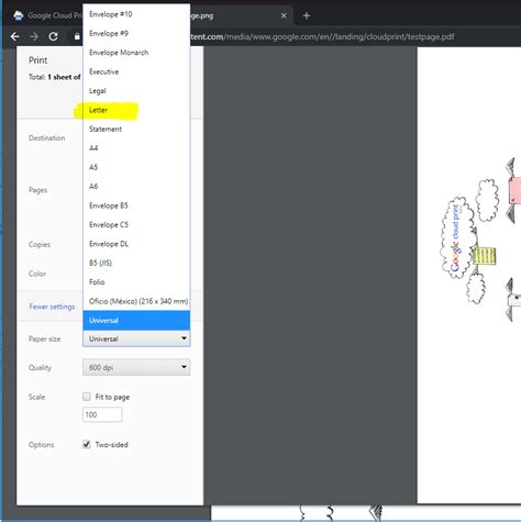 Changing Paper Size In Google Cloud Print Process Street