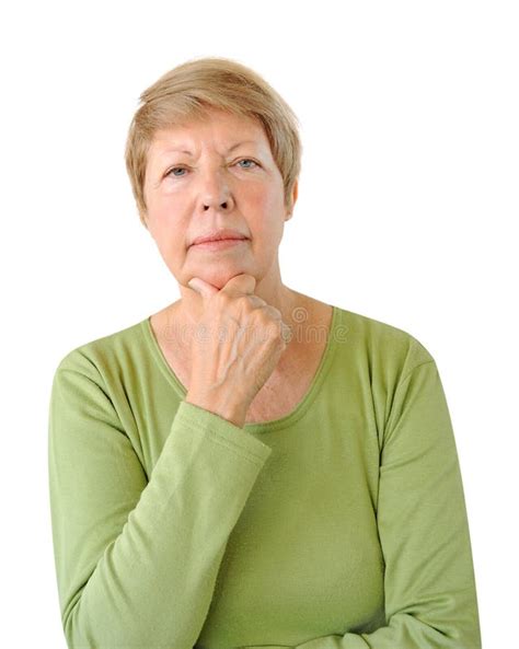 Portrait Of Serious Old Caucasian Woman Looking At Camera Stock Image