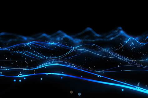 Abstract Technology Background With Glowing Lines And Particles 3d Illustration Glowing Blue