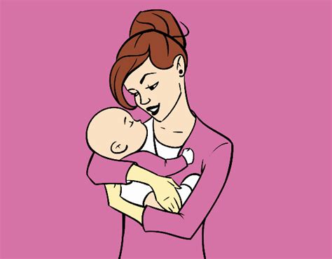 Dibujo De Madre Meciendo A Su Bebé Pintado Por En El Día 10