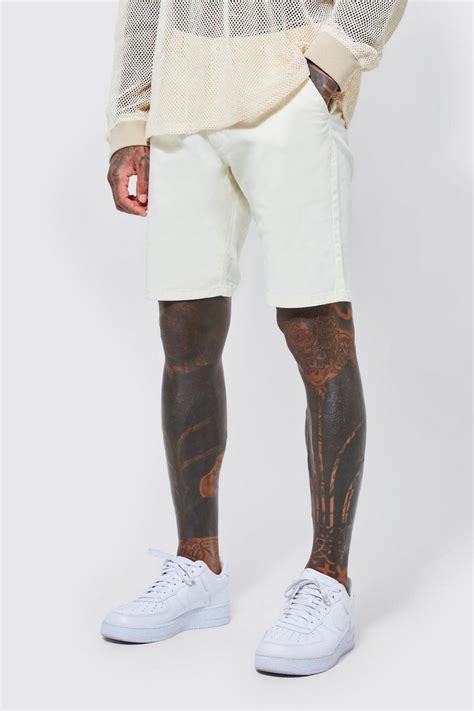 Fixed Waist Stretch Skinny Chino Short Boohoo Uk