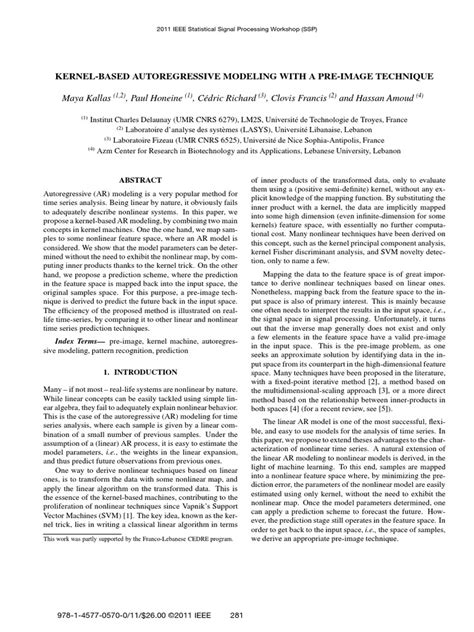 Pdf 3 Kernel Based Autoregressive Modelingwith A Pre Image Technique Dokumentips