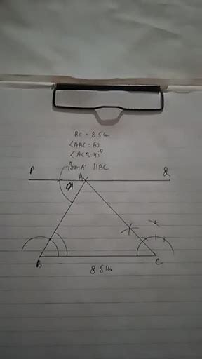 3 Draw A Line Segment B C85 Mathrm ~cm Construct Angle A B C 60