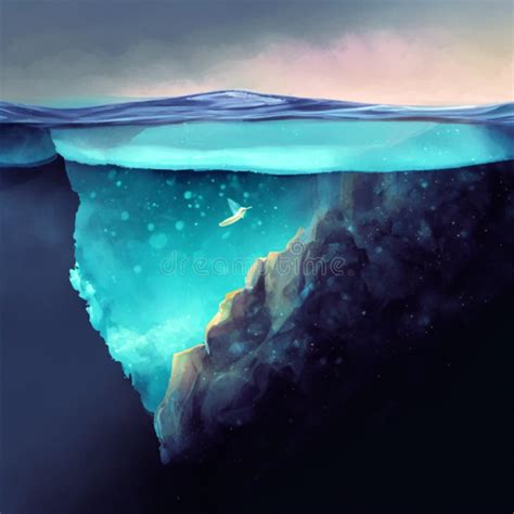 3D Illustration Of A Iceberg In The Ocean 3D Rendering AI Generated