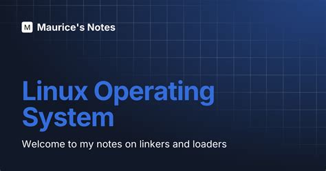 Linux Operating System Maurices Notes