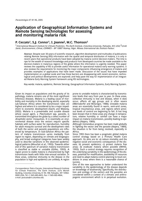 Pdf Application Of Geographical Information Systems And Remote Sensing Technologies For