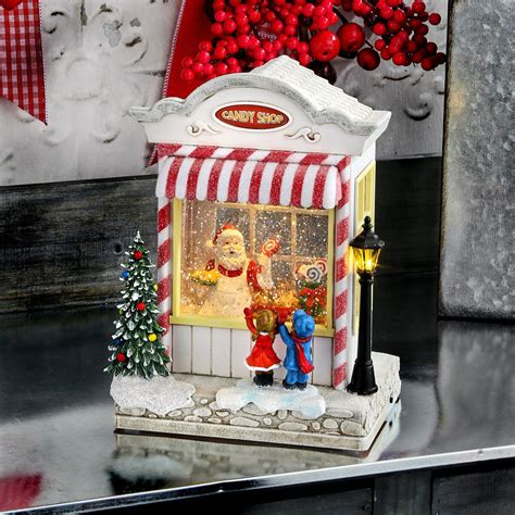 9 Led Battery Operated Timer Candy Shop Water Globe Overstock