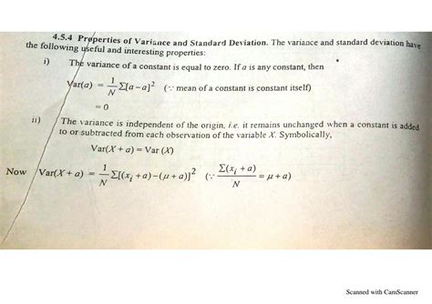 SOLUTION: Properties of variance and standard deviation - Studypool