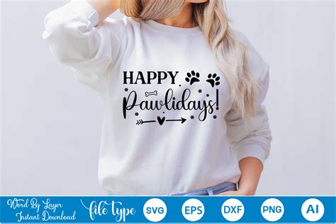 Happy Pawlidays Svg Cut File Graphic By Graphicpicker · Creative Fabrica