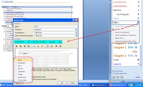 Updating And Formatting Table Of Contents Ms Word Know How
