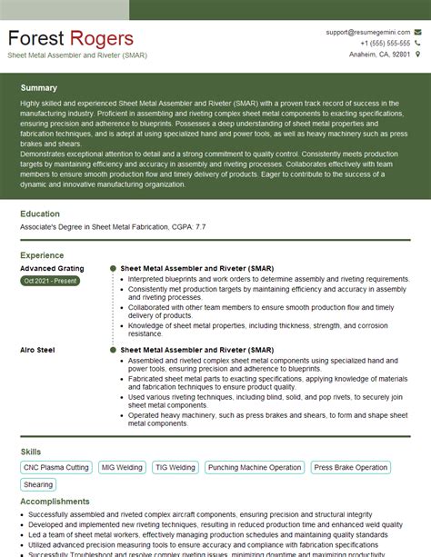 Top 10 Questions For Sheet Metal Assembler And Riveter Smar Interview
