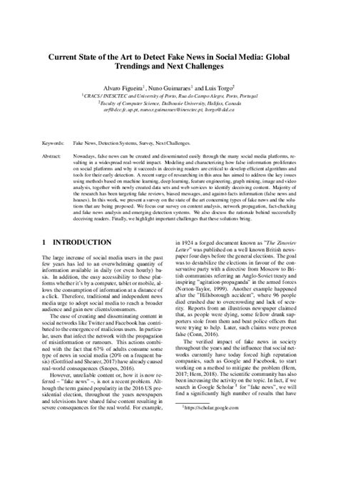 pdf current state of the art to detect fake news in social media