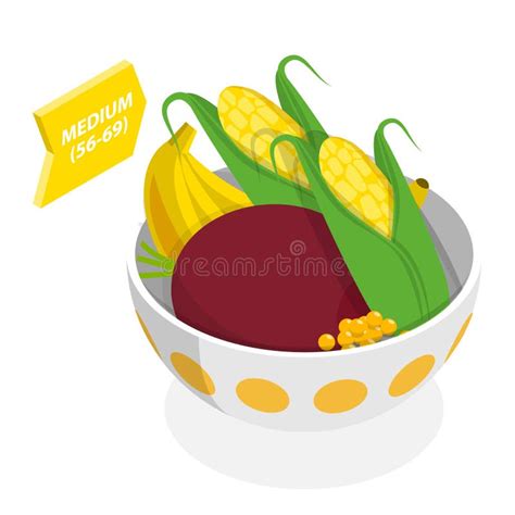 3d Isometric Flat Vector Illustration Of Glycemic Index Item 2 Stock