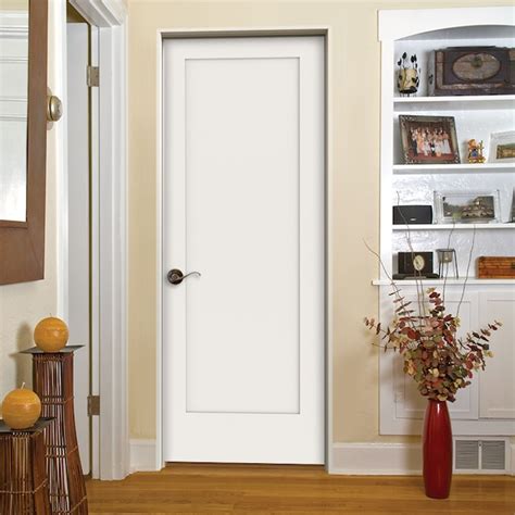 Jeld Wen 30 In X 80 In Primed Solid Core 1 Panel Right Hand Pine Wood