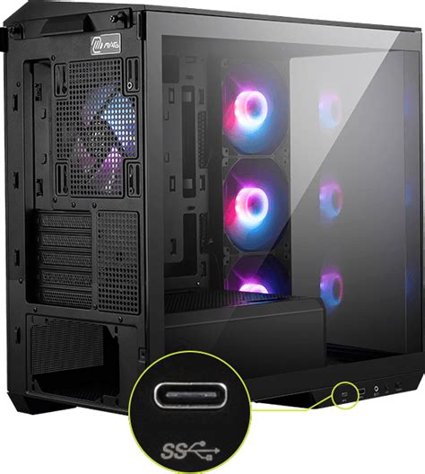 Msi Mag Pano M100r Pz Micro Atx Pc Case Supports Back Connect