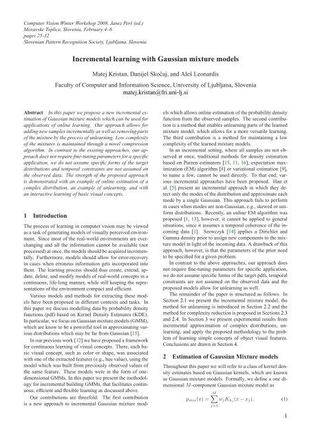 Incremental Learning With Gaussian Mixture Models