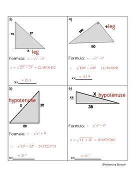 Pythagorean Theorem Notes And Practice With Keys By Valentina Boesch