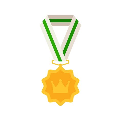 Medalla de oro con cinta ilustración vectorial Vector Premium