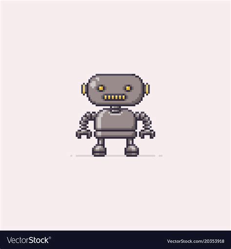 Pixel Art Robot Royalty Free Vector Image Vectorstock