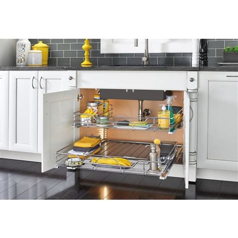 Rev A Shelf 34 34 Width Pull Out Undersink U Shaped Wire Basket With